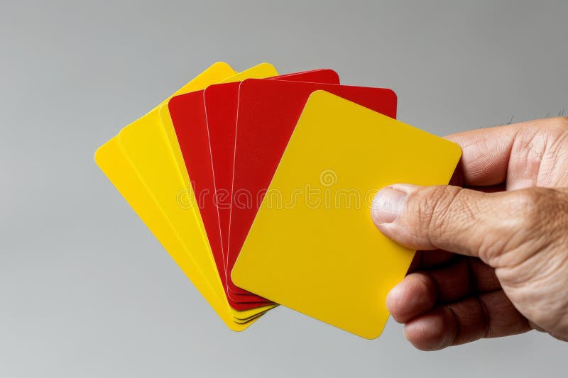 A Soccer Referee with Red and Yellow Cards. Generative AI. Stock ...
