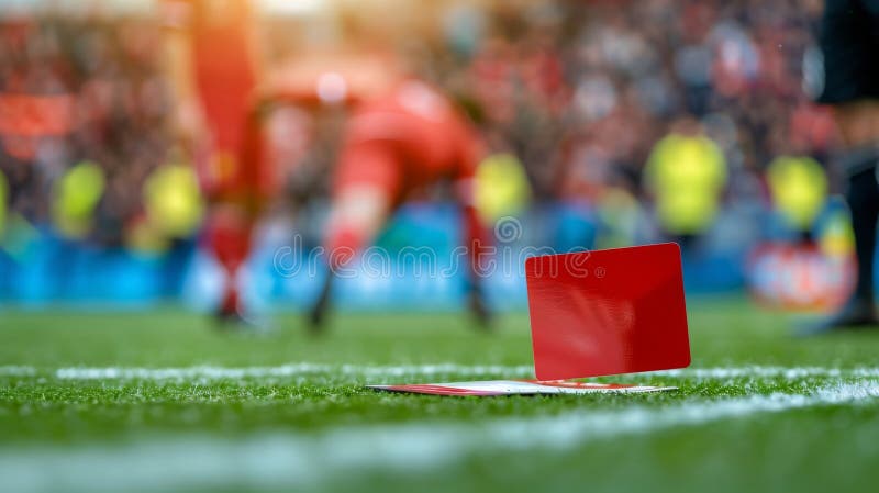 A Soccer Referee Showing a Red Card in a Match. Generative AI. Stock ...