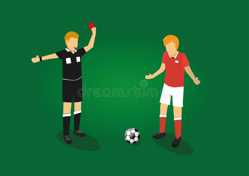 Soccer Referee Showing Red Card To a Soccer Player Stock Vector ...