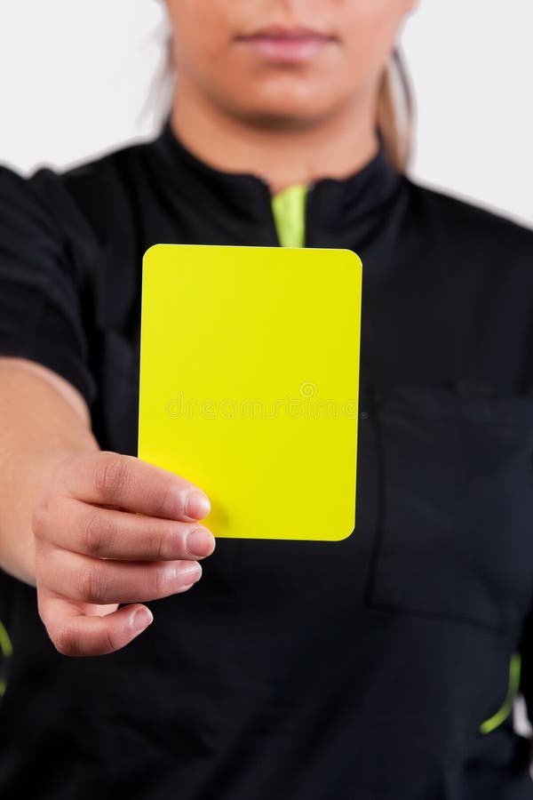 Soccer Referee Showing the Yellow Card Stock Image - Image of league ...