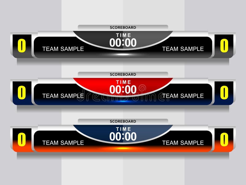 Soccer Score Broadcast Graphics Stock Vector - Illustration of player ...