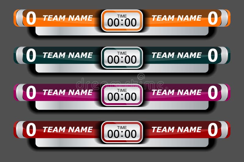 Soccer Score Broadcast Graphics Template Stock Vector - Illustration of ...