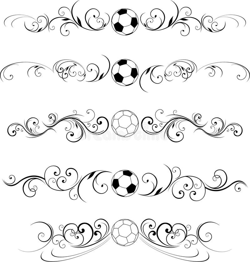 Soccer scroll design stock vector. Illustration of ball - 14590785