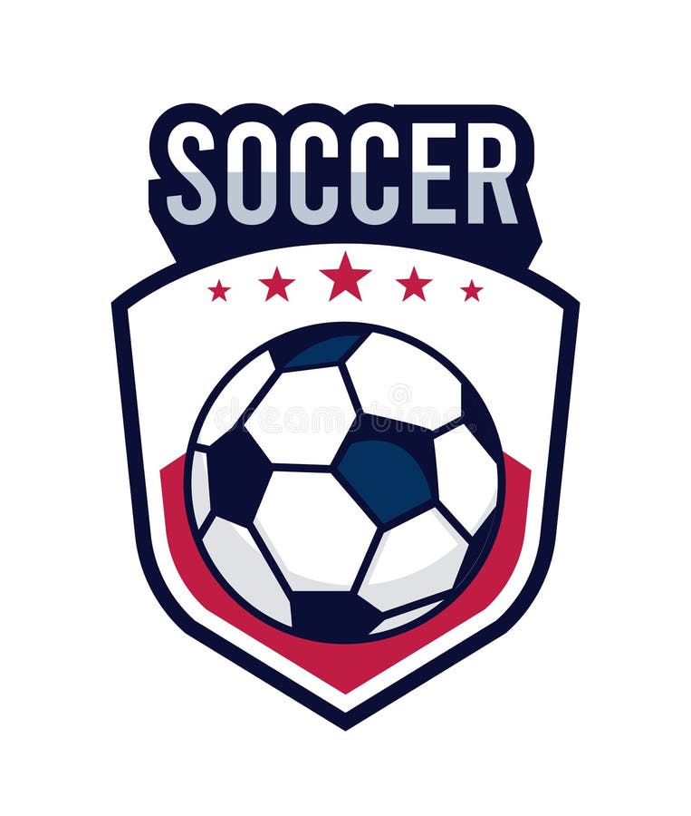 Soccer shield with balloon stock vector. Illustration of league - 222777938