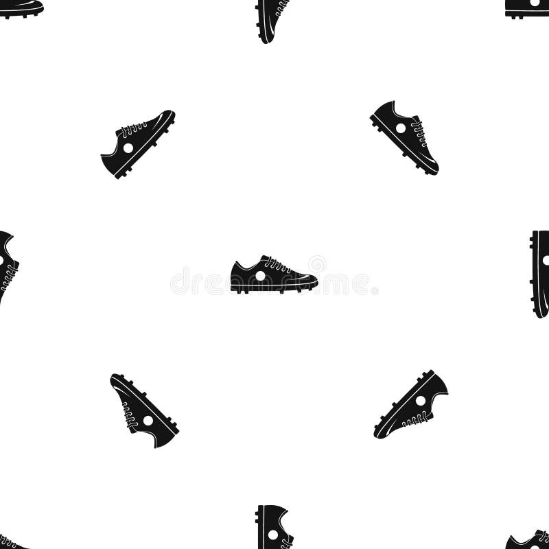 Soccer Shoe Pattern Seamless Black Stock Vector - Illustration of field ...