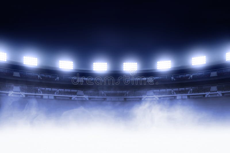 Soccer Stadium Field With Smoke Stock Photo - Image of playground, fans ...