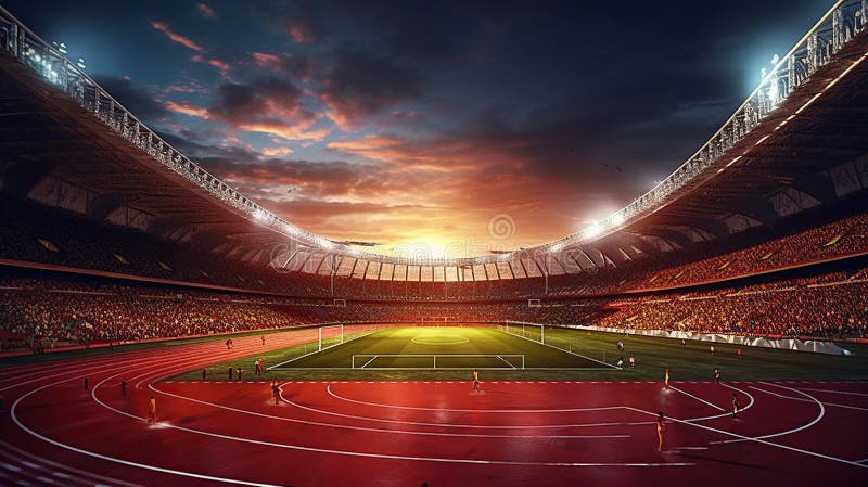 Soccer Stadium, Running Arena Generative AI Stock Illustration ...