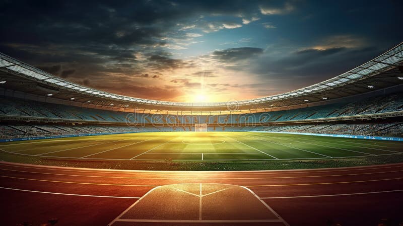 Soccer Stadium, Running Arena Generative AI Stock Illustration ...