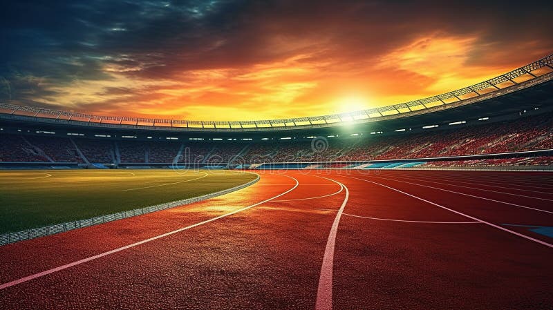 Soccer Stadium, Running Arena Generative AI Stock Illustration ...