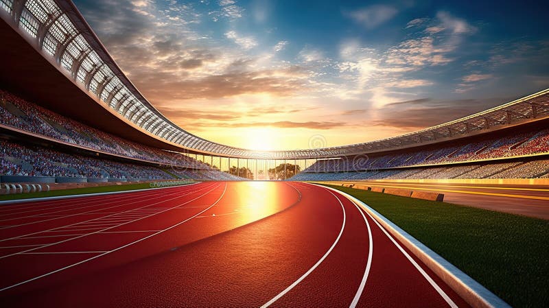Soccer Stadium, Running Arena Generative AI Stock Photo - Image of ...