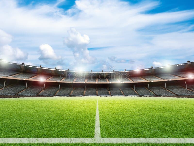 Soccer Stadium with Soccer Field Background Stock Illustration ...
