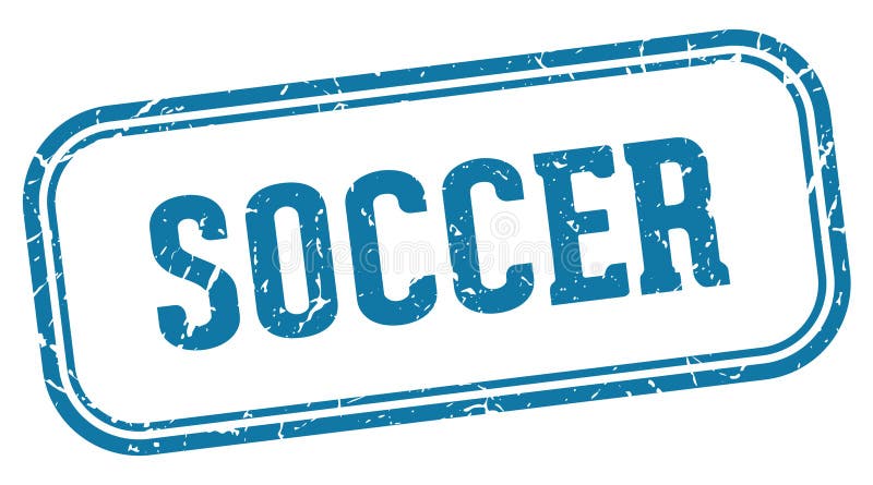 Soccer Stamp. Soccer Rectangular Stamp on White Background Stock Vector ...