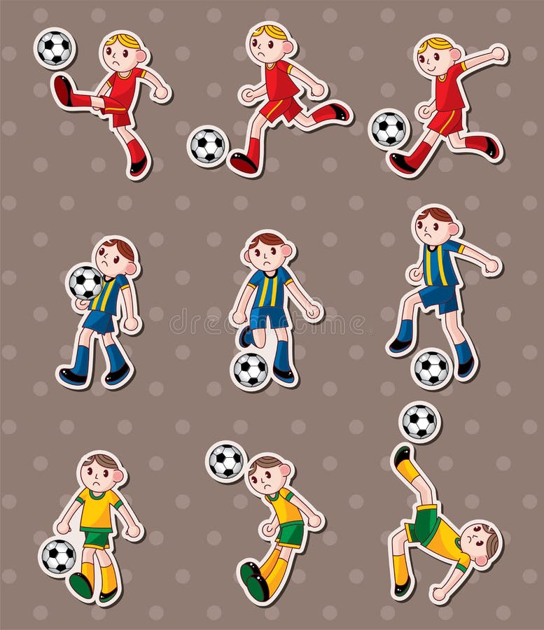 Soccer stickers stock vector. Illustration of cute, goalkeeper - 24617256
