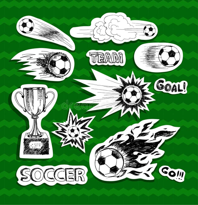 Soccer stickers stock vector. Illustration of cute, goalkeeper - 24617256