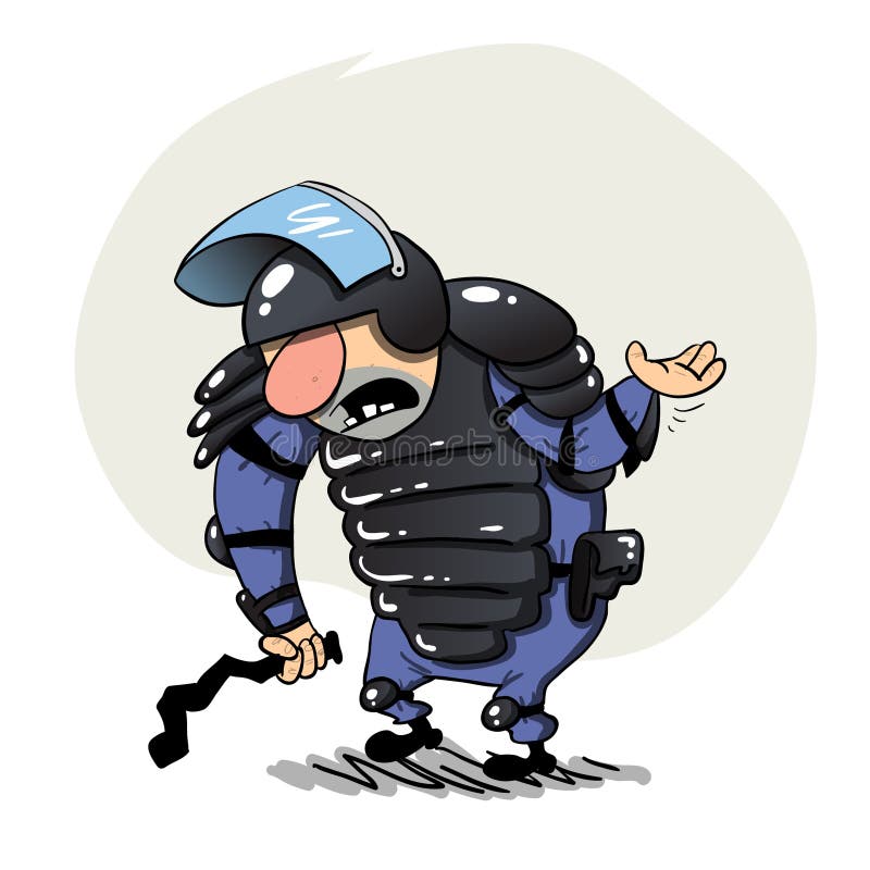 Riot Police Officer Ready for Violent Protest Stock Vector ...