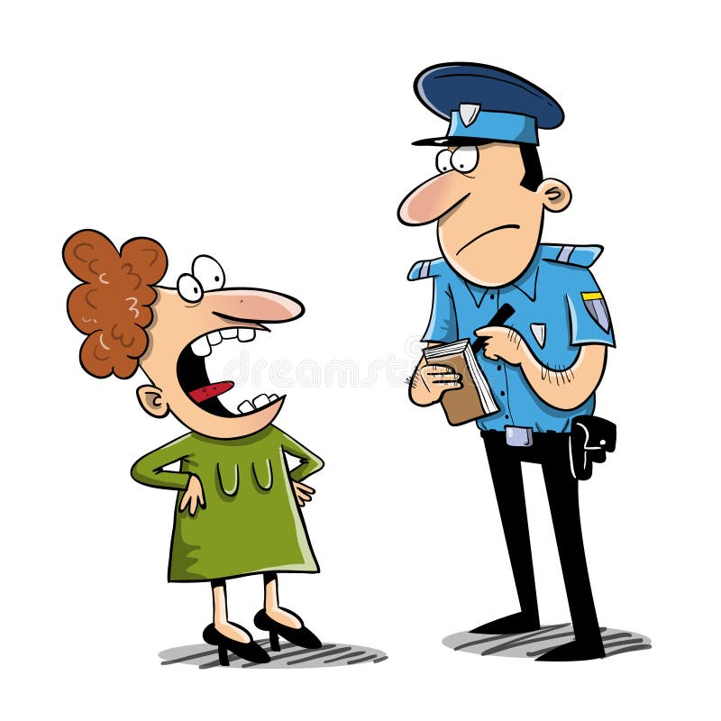 Police Giving Ticket Cartoon