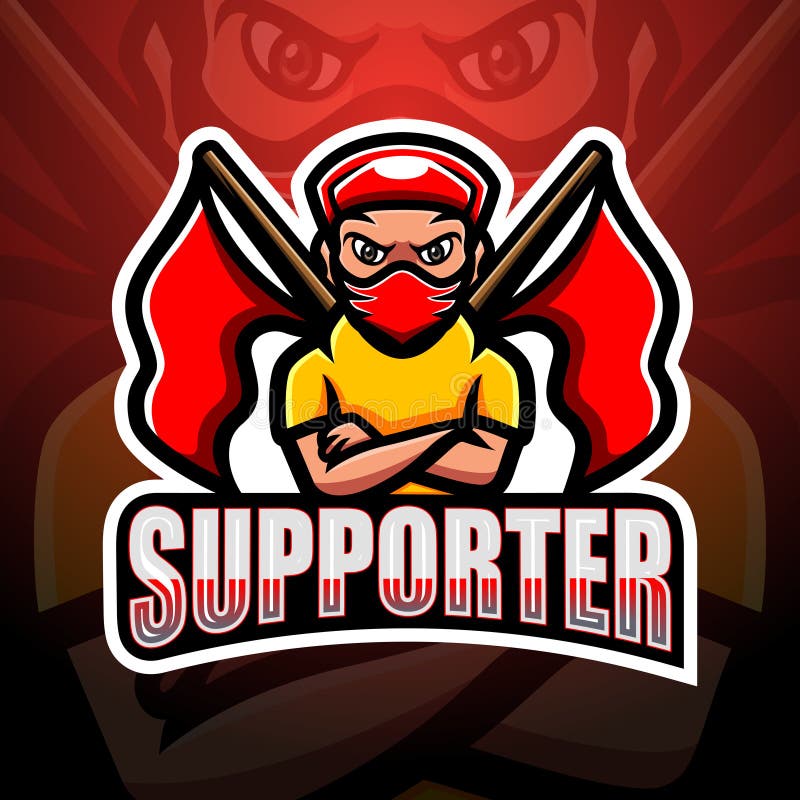 Soccer Supporter Mascot Logo Design Stock Vector - Illustration of ...