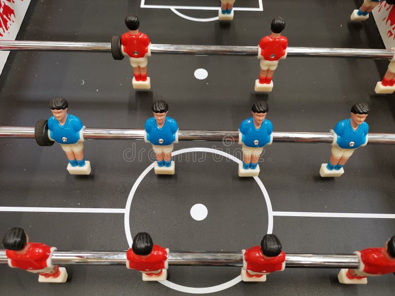 Soccer Table Game - Players in Red and Blue Stock Photo - Image of ...