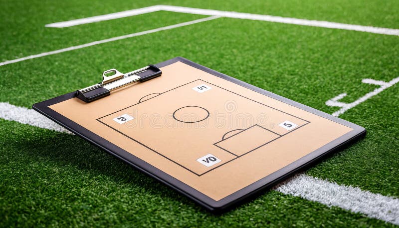 Soccer Tactics Board on Grass Field for Strategy Planning and Coaching ...