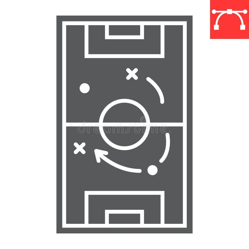 Soccer tactics glyph icon stock vector. Illustration of success - 297291029