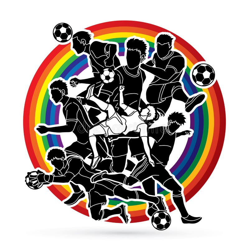 Soccer Team Composition, Soccer Player Action Graphic Vector Stock ...
