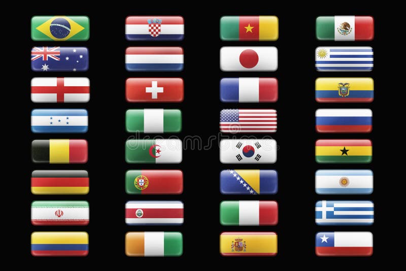 Soccer team flags stock illustration. Illustration of game - 184952161