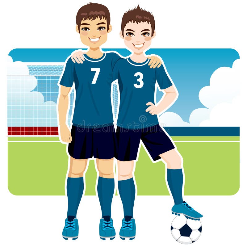 Soccer Team Posing stock vector. Illustration of friends - 37898020