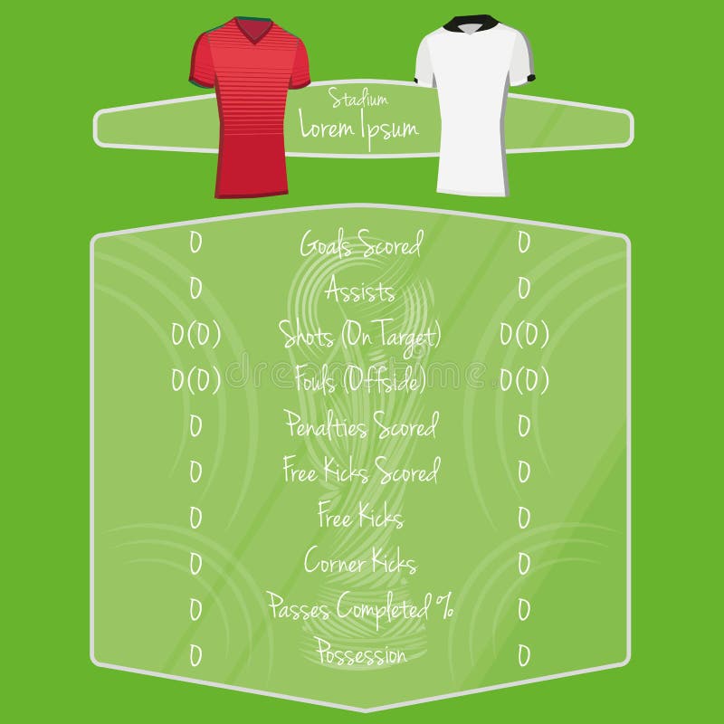 Soccer Team Player Charts Editable with Space for Text Stock Vector ...