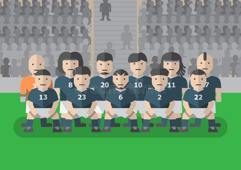 Soccer Team Player in Uniform Flat Graphic Stock Vector - Illustration ...