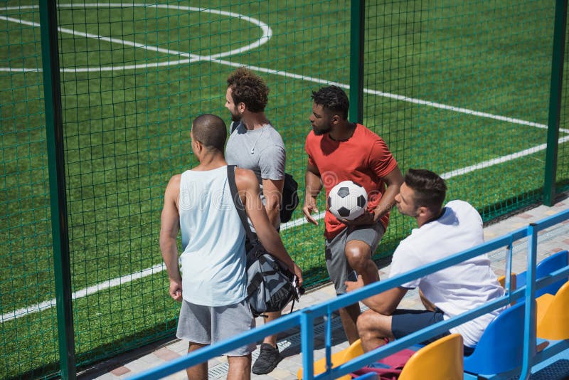 Soccer Team Resting Stadium Together Game Stock Photos - Free & Royalty ...