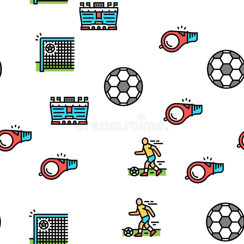 Soccer Team Sport Game on Stadium Vector Seamless Pattern Stock Vector ...