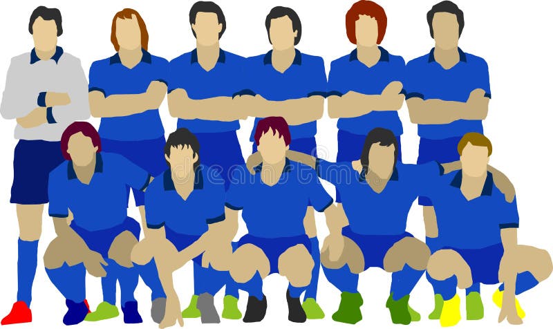 Soccer Team Squad with 11 Players Stock Vector - Illustration of ...