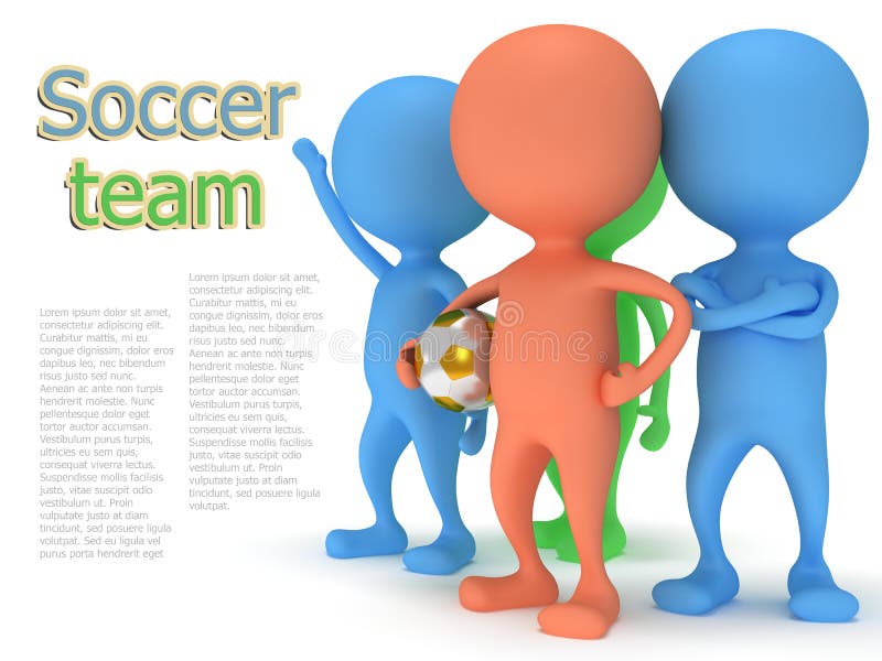Soccer team stand on white stock illustration. Illustration of blank ...