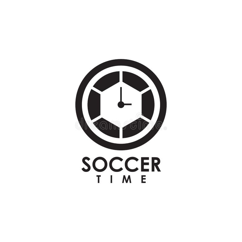 Soccer Time Logo Design Vector Template Stock Vector - Illustration of ...