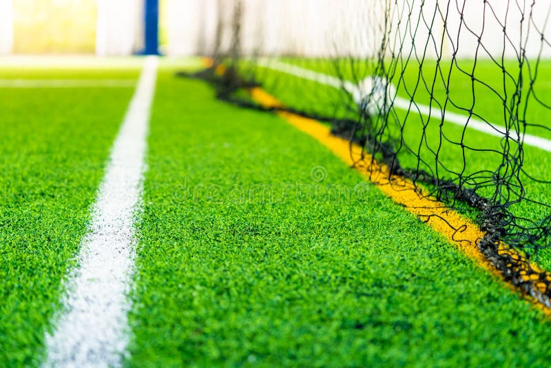 Soccer Training Net on Training Ground with Children Stock Image ...