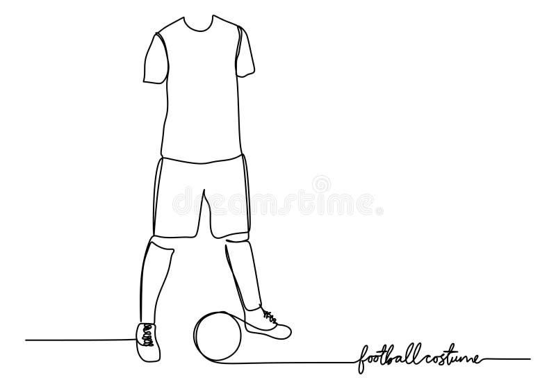 Soccer Uniform One Line Drawing: Continuous Hand Drawn Sport Theme ...