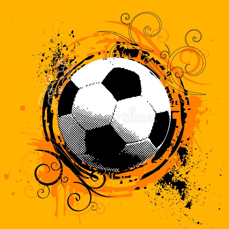Soccer scroll design stock vector. Illustration of ball - 14590785