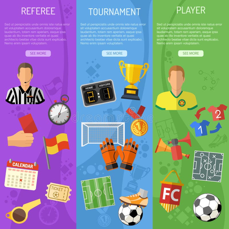 Soccer vertical Banners stock vector. Illustration of flag - 86666802