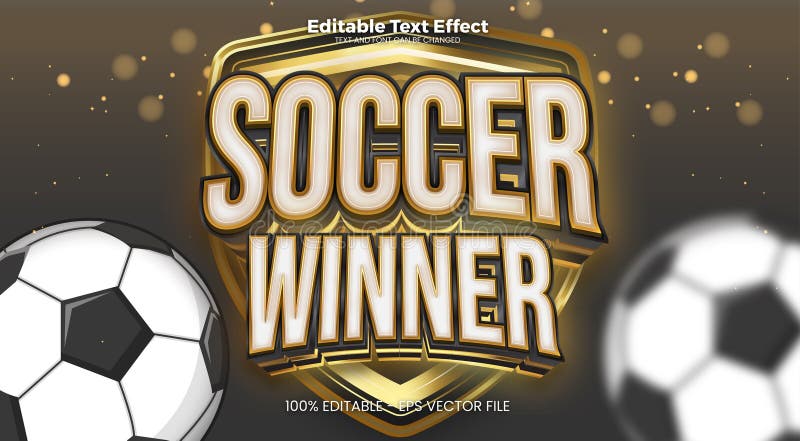Soccer Winner Editable Text Effect in Modern Trend Style Stock Vector ...