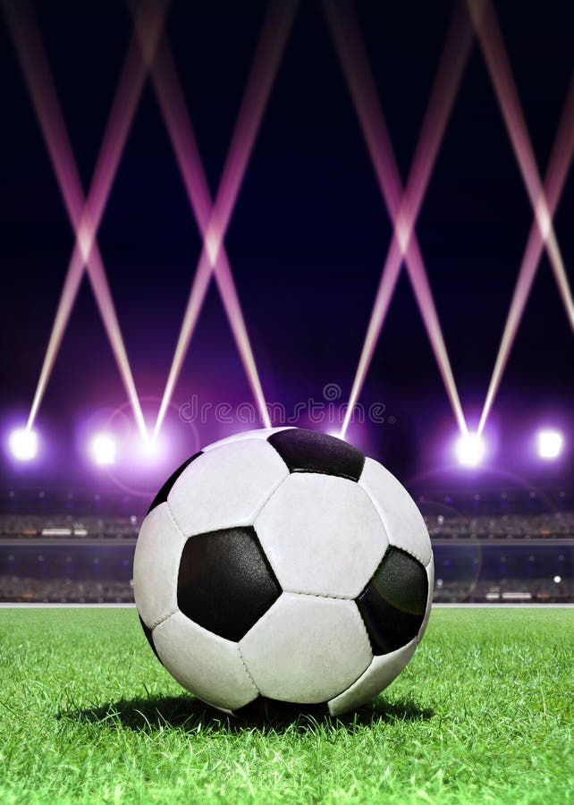 Soccerball in Festive Lighting Stock Photo - Image of jubilance, grass ...