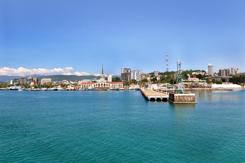 Sochi city stock image. Image of boat, quay, landmark - 28415909