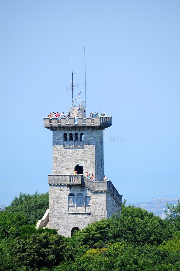 Sochi, Peoples on a Top of Mount Akhun Editorial Stock Photo - Image of ...