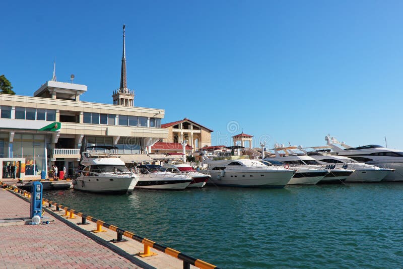 Sochi sea port, Russia stock photo. Image of luxury, marine - 83617302