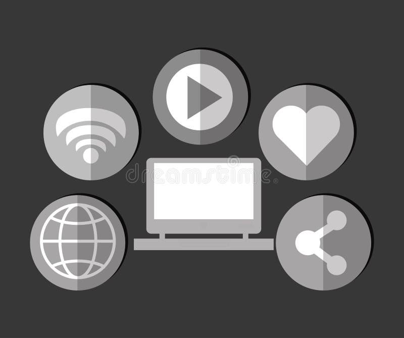 Socia Media Related Icons Image Stock Illustration - Illustration of ...