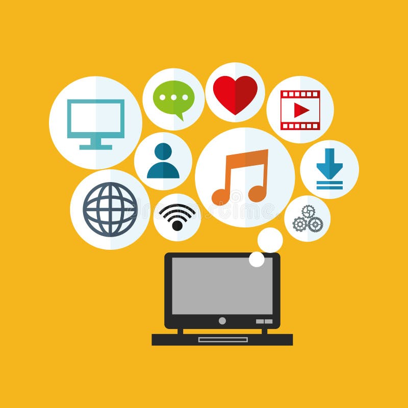 Socia Media Related Icons Image Stock Illustration - Illustration of ...
