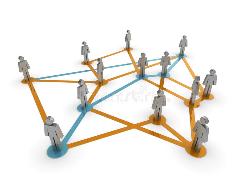 Netwerk Van Mensen - Tekening Van Cirkels En Pijlen Stock Illustratie ...