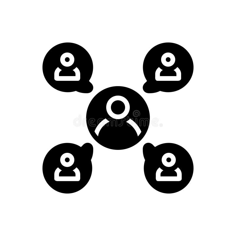 Black Solid Icon for Sociable, Folksy and Communicative Stock Vector ...
