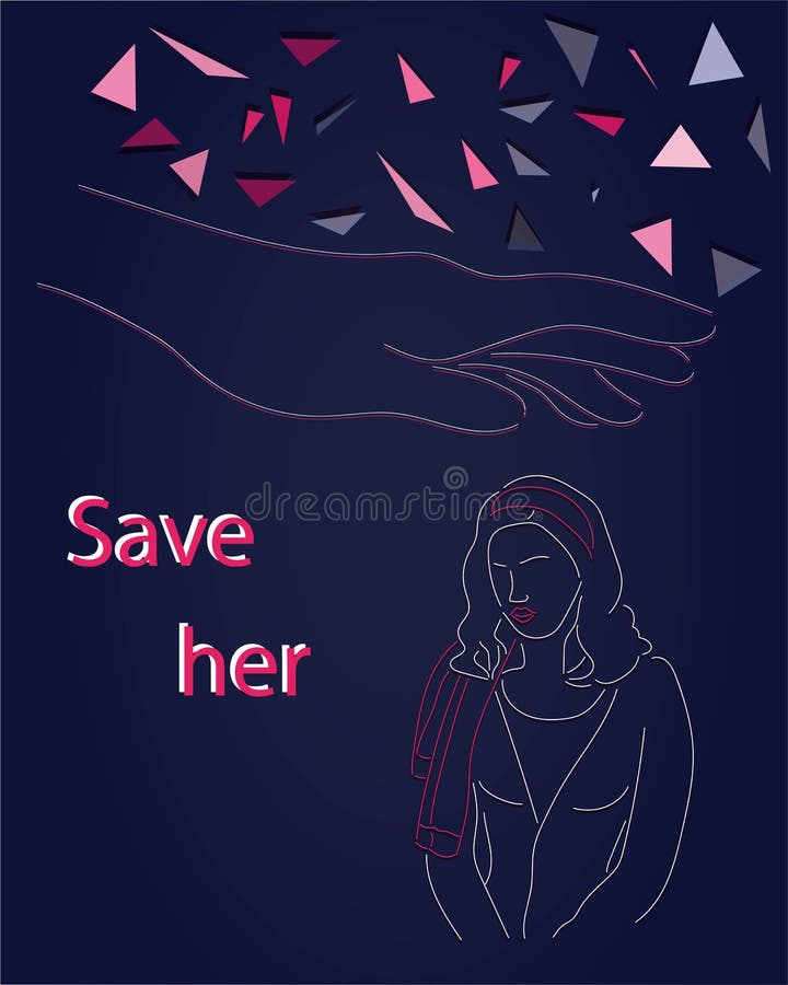 The Savior Helps To Save the Girl from Misfortune, Covers Her with His ...