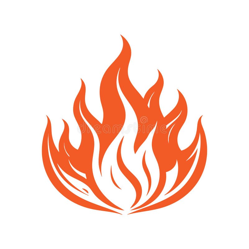 Stylized Flame Illustration in Orange. the Design Features Multiple ...