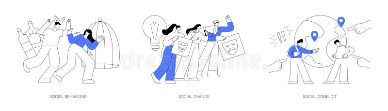 Social Activity Abstract Concept Vector Illustrations. Stock ...